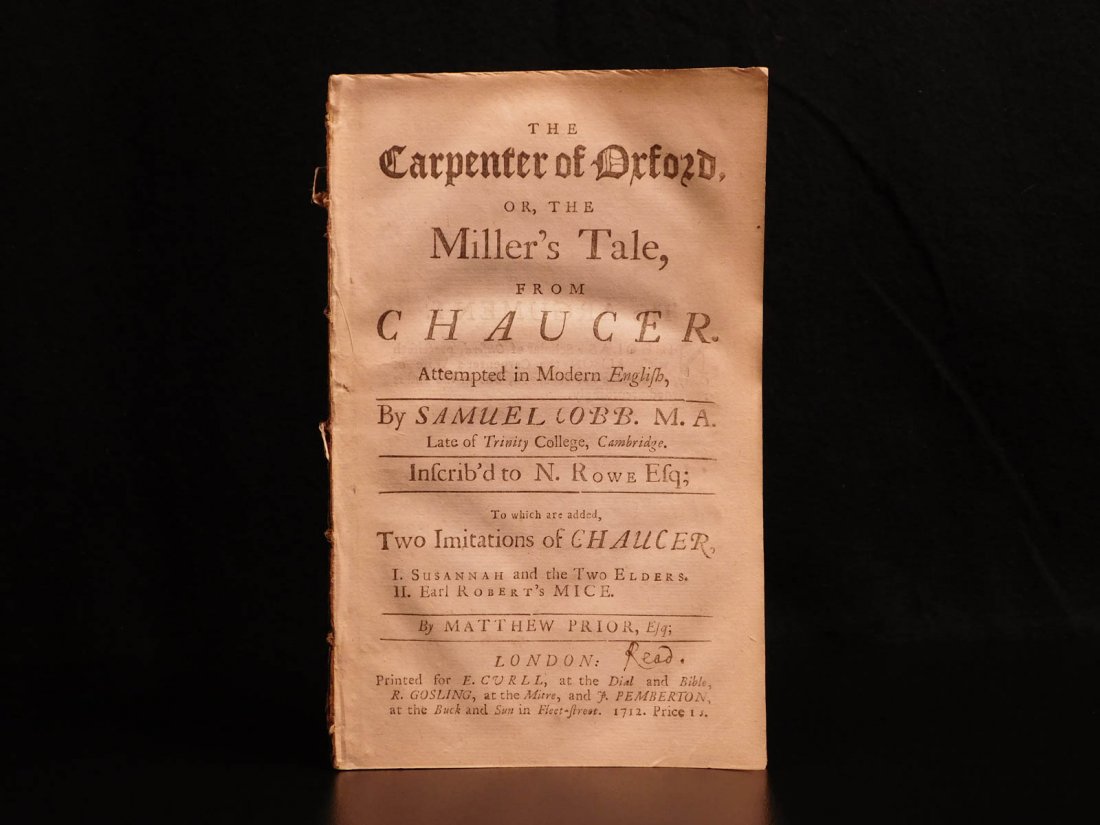 1712 1st ed Chaucer Miller’s Tale Canterbury Tales