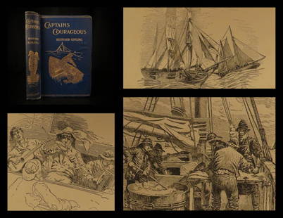 1897 1st Ed Rudyard Kipling Captains Courageous New England Fishing
