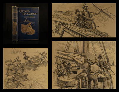 1897 1st Ed Rudyard Kipling Captains Courageous New England Fishing