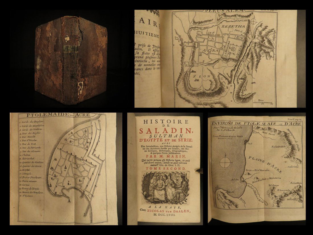 1758 History Of Saladin Egypt Sultan Crusades Maps