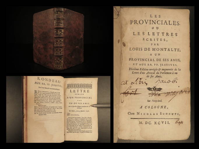 1697 Blaise Pascal Provincial Letters Witchcraft