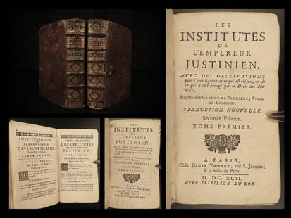 1598 Justinian Law Corpus Juris Civilis Codex Novellae Denis Godefroy Rome