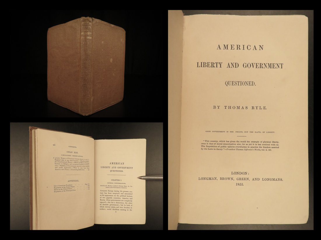 1855 1ed American Liberty Government Slavery Thomas