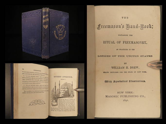 1891 Freemasonry Masonic Rituals Handbook Pocket Size Grand Lodge ...