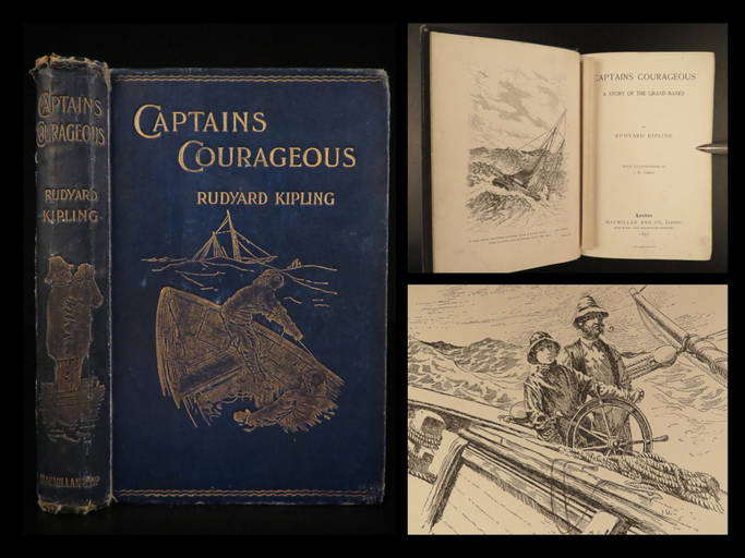 1897 1st Ed Rudyard Kipling Captains Courageous New England Fishing