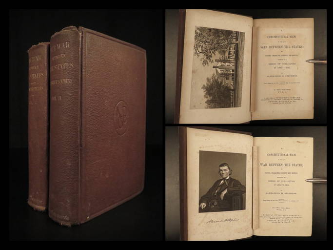 1868 Law 1st Ed Constitutional View Alexander Stephens Civil War ...