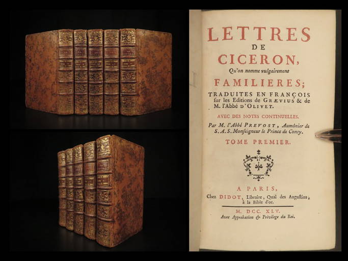 1745 Cicero Epistolae Familiarium Familiar Letters ROME Julius Caesar ...