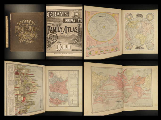 1885 Atlas MAPS George Crams Unrivaled World Cerography Cartography ...