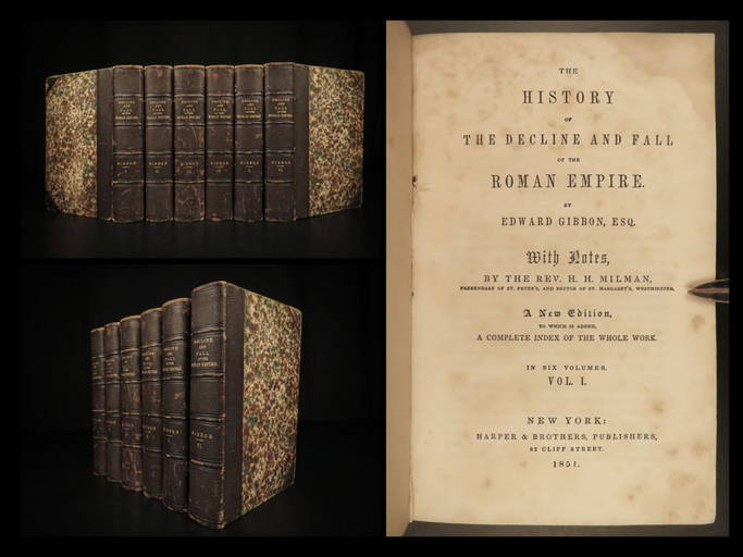 1851 Rome Edward Gibbon Decline & Fall Of Roman Empire Julius Caesar 6v