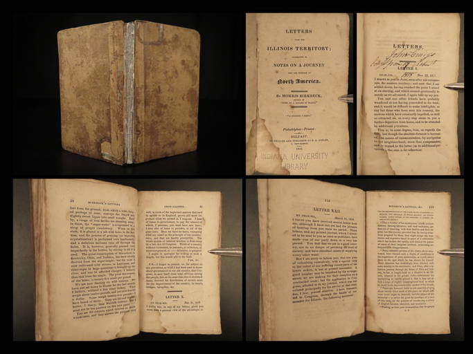 1818 1ed Illinois Emigration Birkbeck Letters Colonization Choctaw ...
