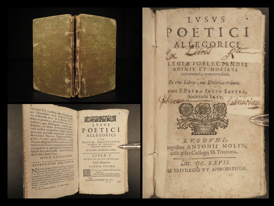 1667 Jesuit Allegorical Poems By Pierre Juste Sautel Animals Latin Poetry