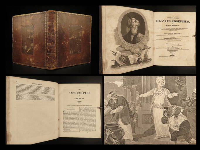 1825 Josephus Antiquities Jews Jewish Wars Bible Judaica Boston Ed ...