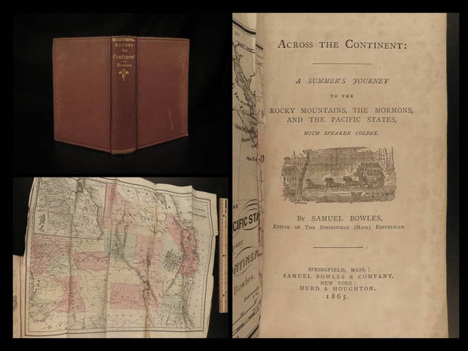 1865 Huge Map 1ed Travel Mormon Polygamy Lds Indians Pacific Rocky ...