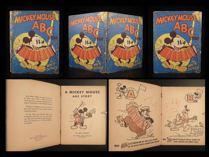 1936 1st Ed Mickey Mouse Abc Walt Disney Educational Illustrated ...