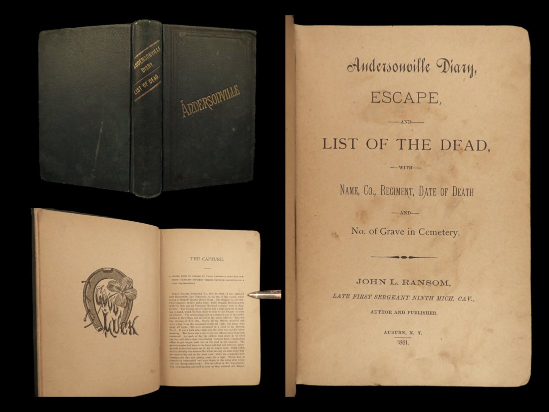 1881 Andersonville Diary 1ed Ransom Civil War Indians Confederate ...