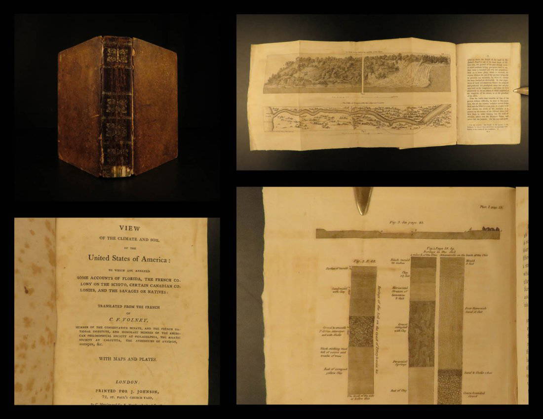 1804 1ed Volney Climate Of Usa French Colonies Indians Florida Canada ...