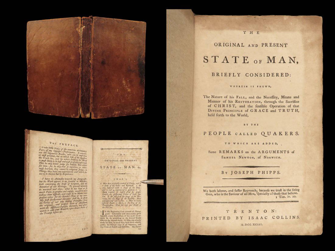 1793 Early American Quaker State Of Man Joseph Phipps Trenton Newton Nj ...