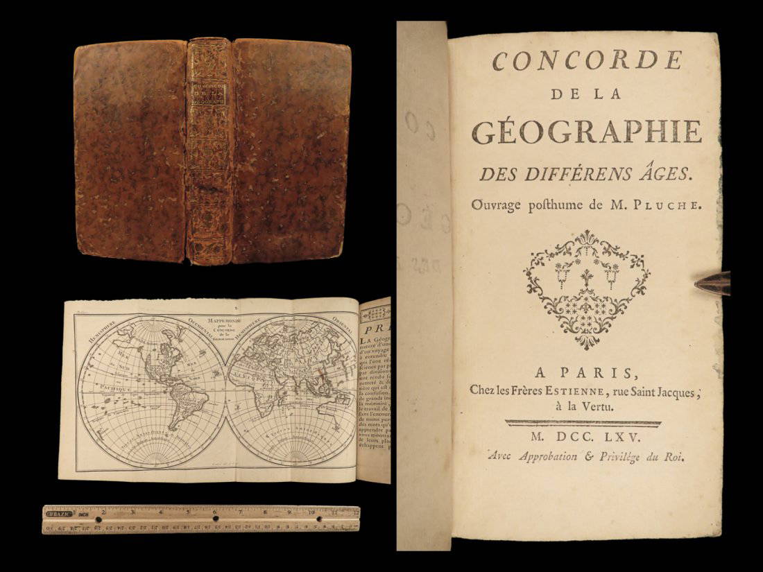 1765 Atlas Maps & Voyages Pluche Geography Asia Arabia Greece America ...