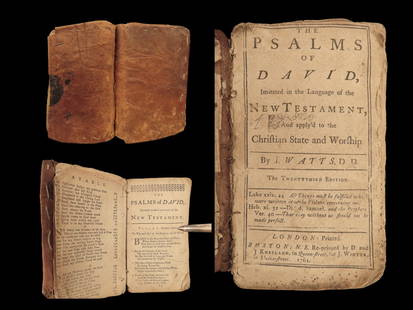 1761 Early Colonial America Psalms Of David By Isaac Watts Bible Hymns ...