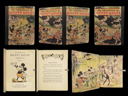 1931 Mickey Mouse 1ed Adventures Walt Disney Minnie Mouse Donald Duck ...