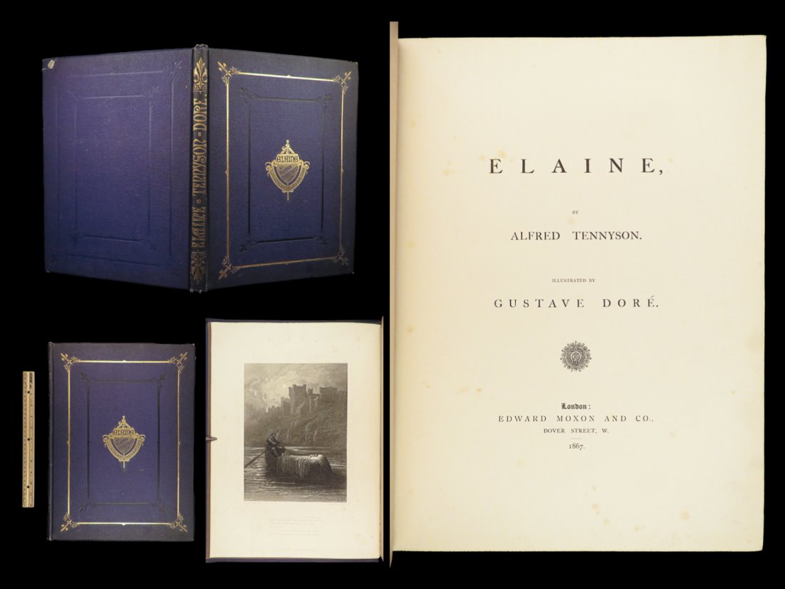1867 King Arthur 1ed Elaine Tennyson Gustave Dore Idylls King Vivien ...
