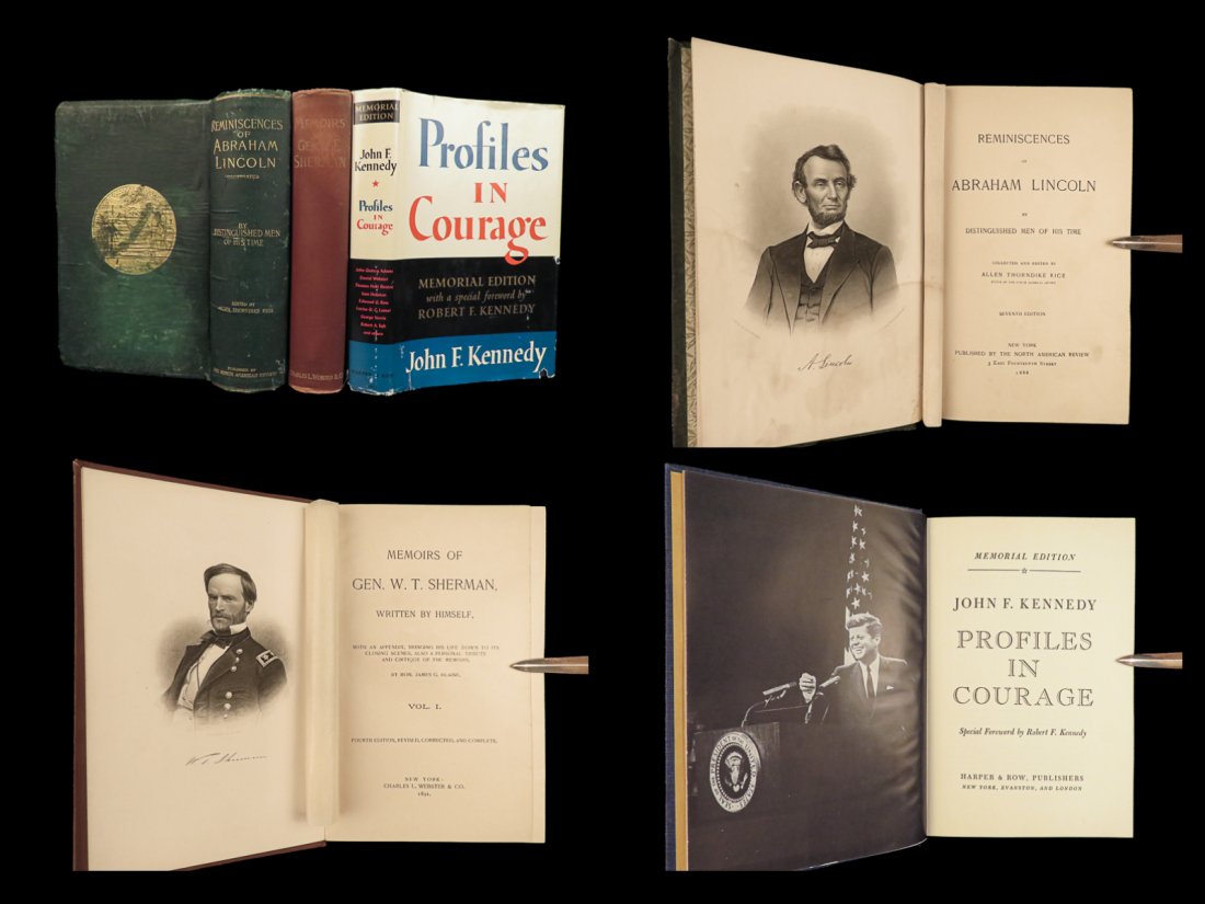 1888 Rare 3 Book Lot Abraham Lincoln Sherman John F Kennedy Profiles In ...