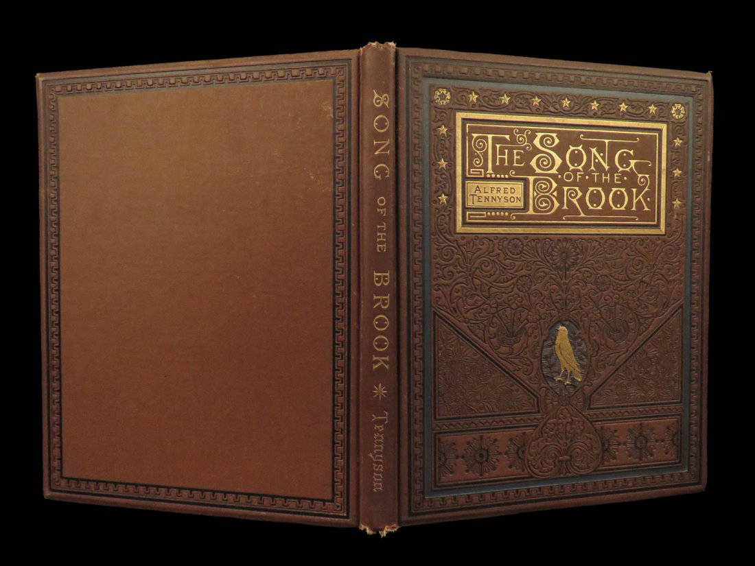 1881 Tennyson 1ed Alfred Lord Song Of The Brook Illustrated Poem Poet ...