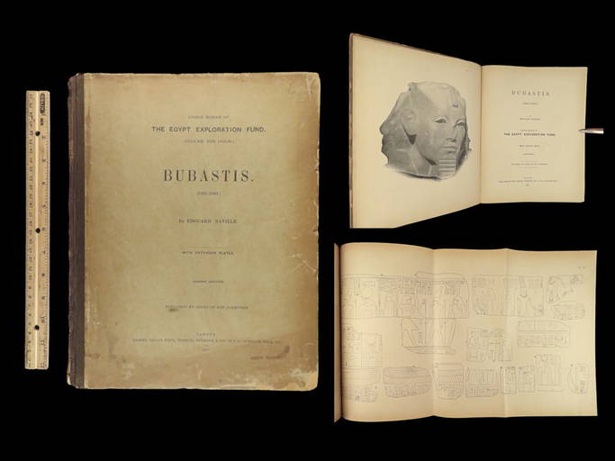 1891 Egypt 1ed Exploration Bubastis Archaeology Sphinxes Pharaohs ...