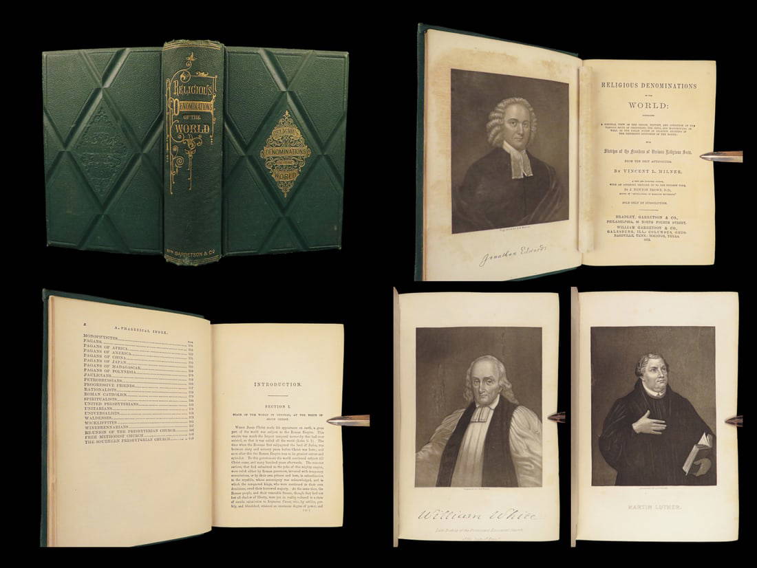 1872 Religious Denominations Judaism Islam Puritan Quaker Occult ...