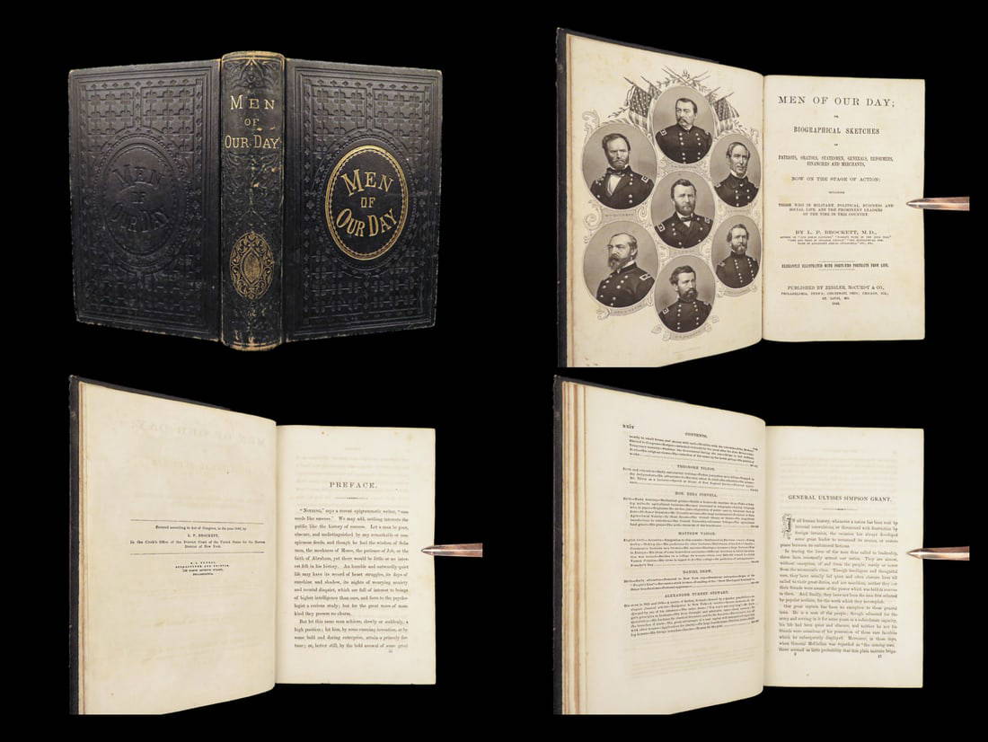 1868 Men Of Our Day 1ed Civil War Us Grant Sherman Sheridan Meade ...