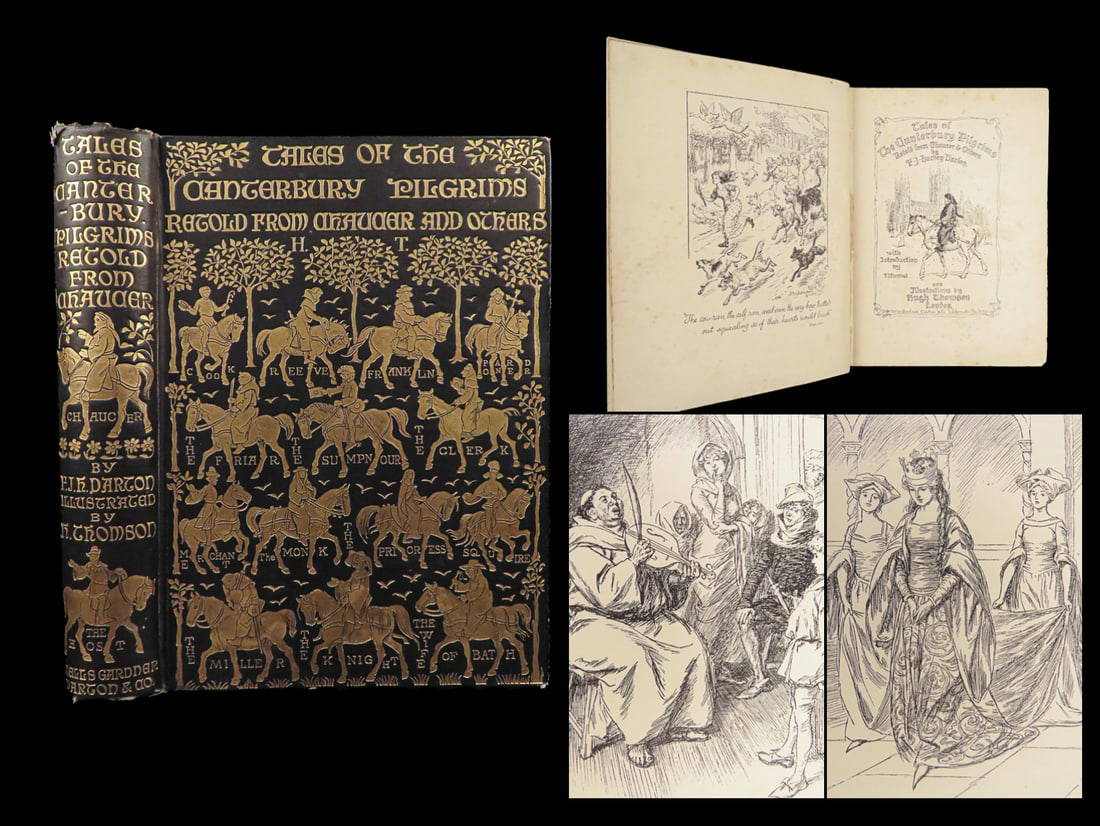 1906 Geoffrey Chaucer Canterbury Tales Pilgrims Knights Tale Hugh ...