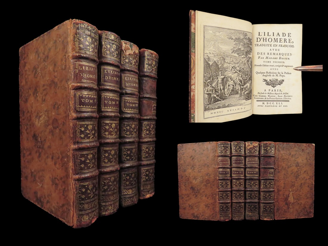 1741 The Iliad By Homer W/ Anne Dacier French | Greek Mythology Trojan ...