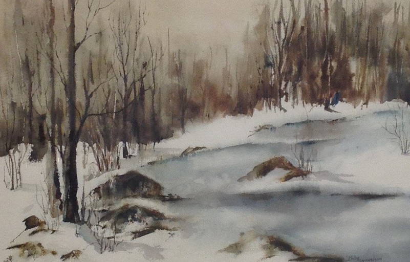 Signed Billie Samuelson W/c Painting 22 X 28