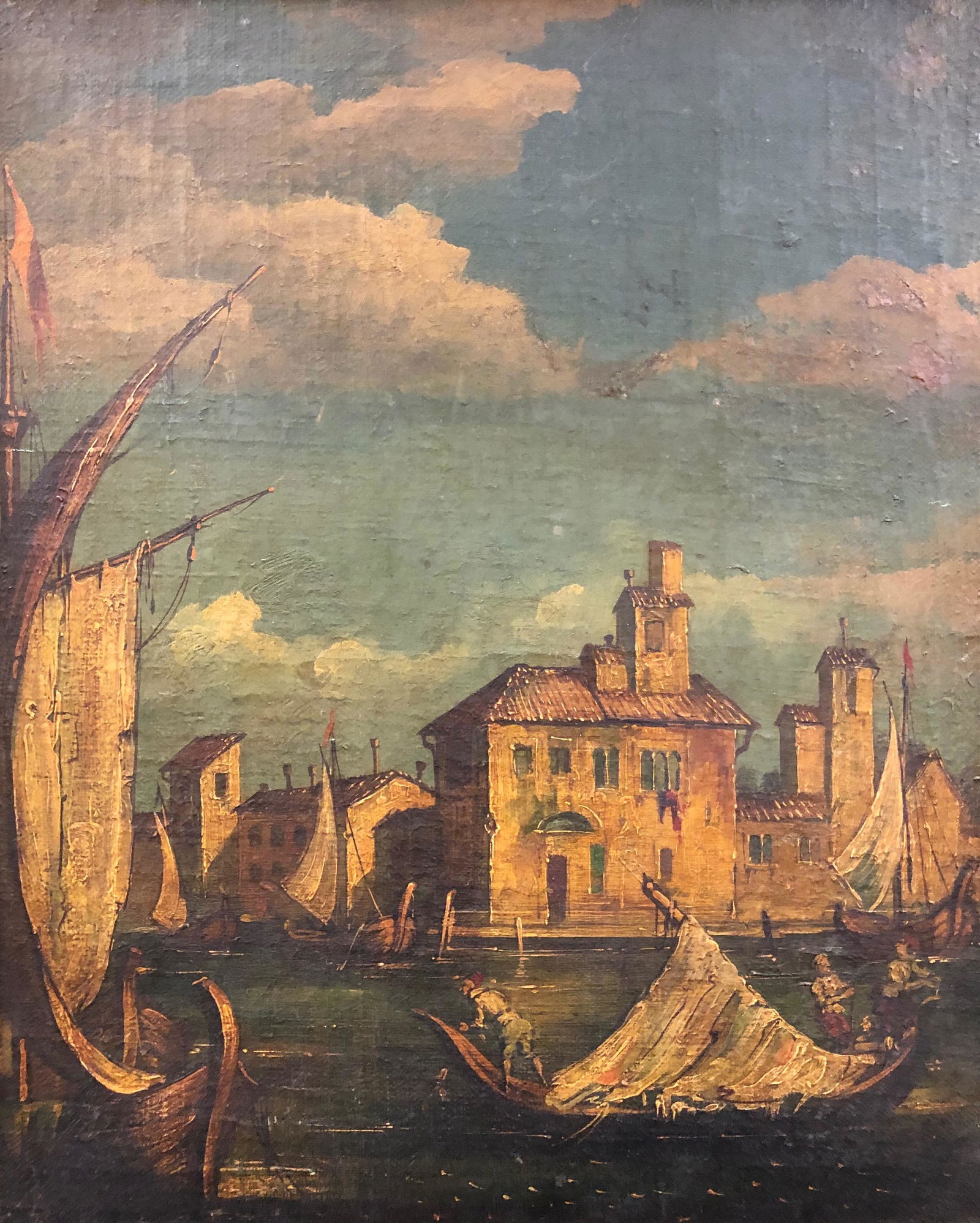 Antique Old Master Style Oil Of Venice