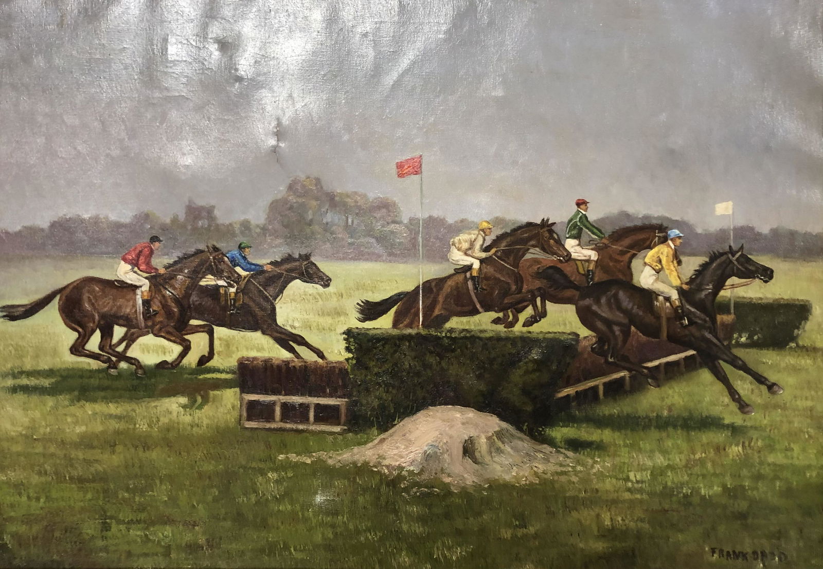 Buy FRANK DADD oil on canvas STEEPLECHASE SCENE | Churchill Galleries in NY