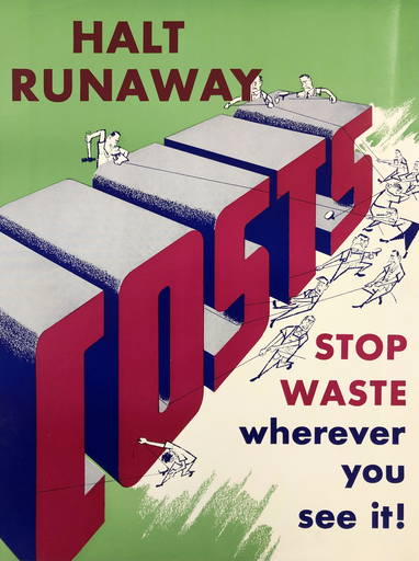 Safety Poster: Halt Runaway, Stop Waste Wherever You