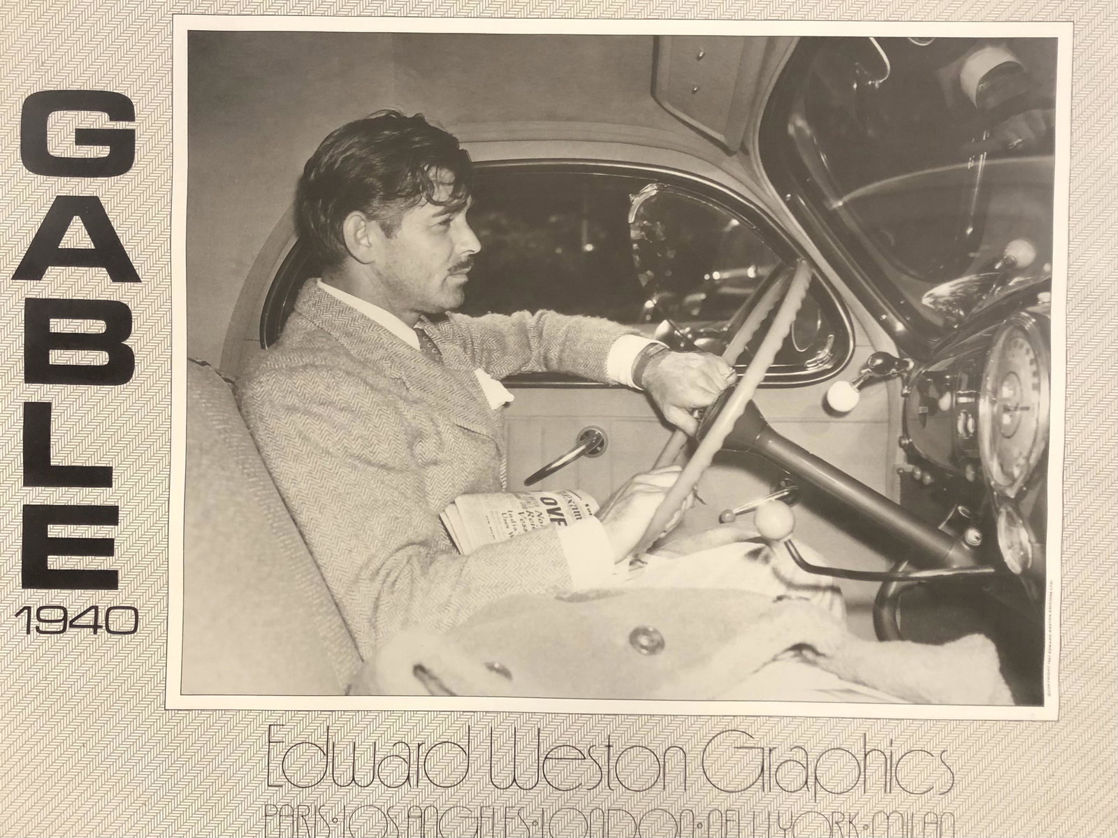 CLARK GABLE 1940 Photo POSTER Edward Weston Graphics | Barnebys