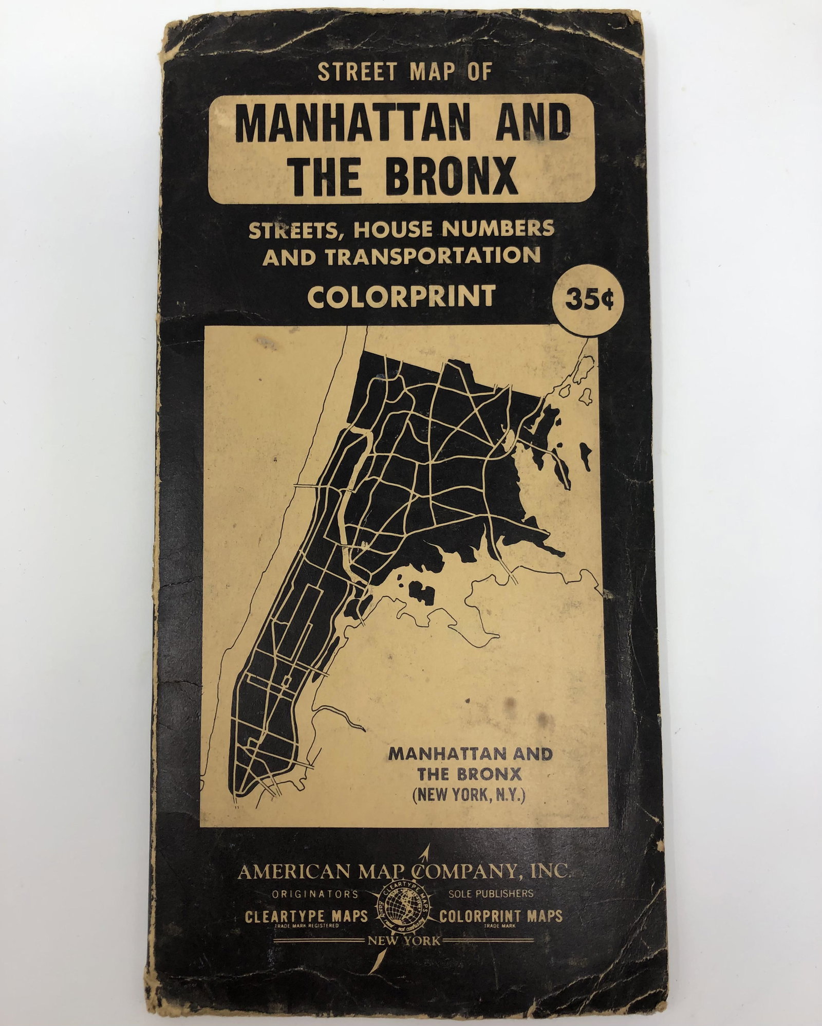 Vintage STREET MAP MANHATTAN and the BRONX | Barnebys