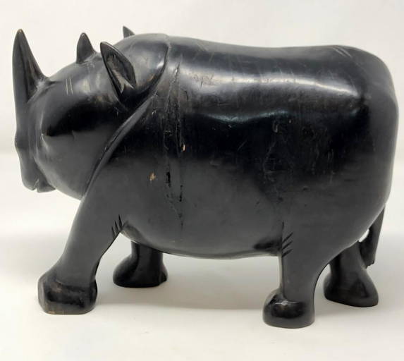 Robust Wood Carved rhinoceros Statue - Jan 09, 2022 | Churchill ...