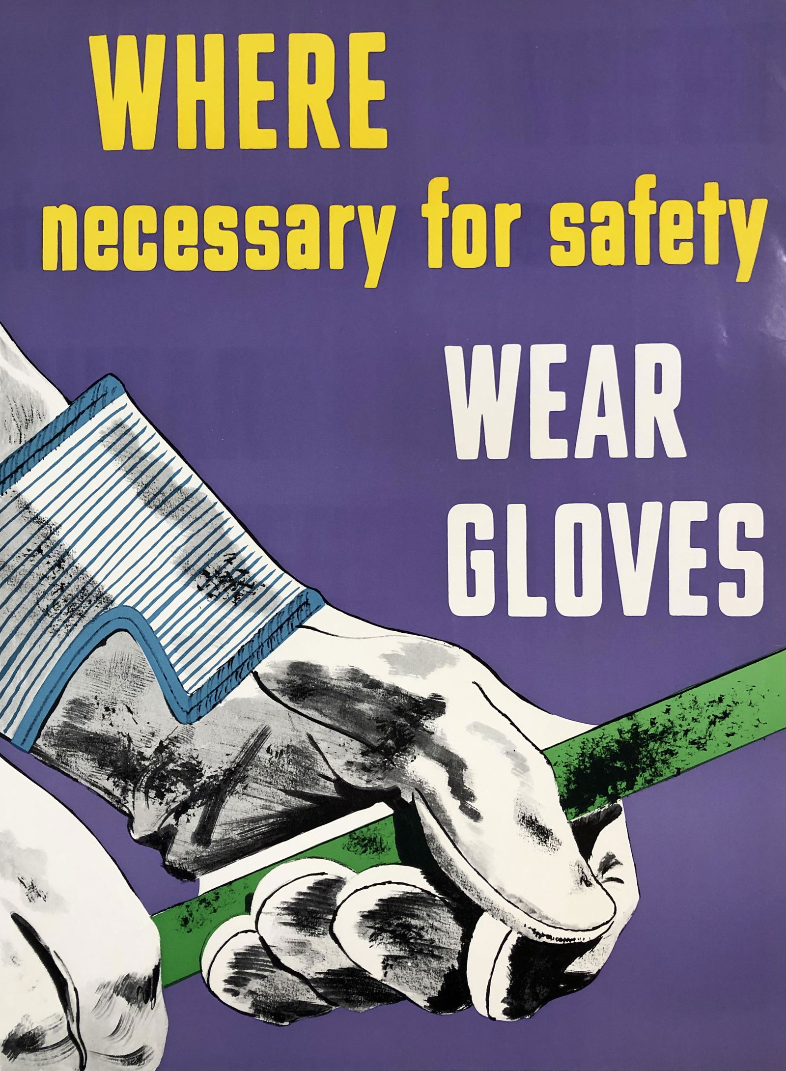 Safety Poster: WHERE, Necessary for Safety, WEAR Gloves - Jan 16, 2022 ...