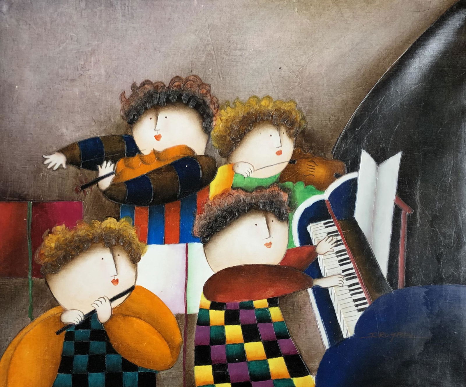 JOYCE ROYBAL, Oil on Canvas Painting Musical Children - Apr 10, 2022 ...