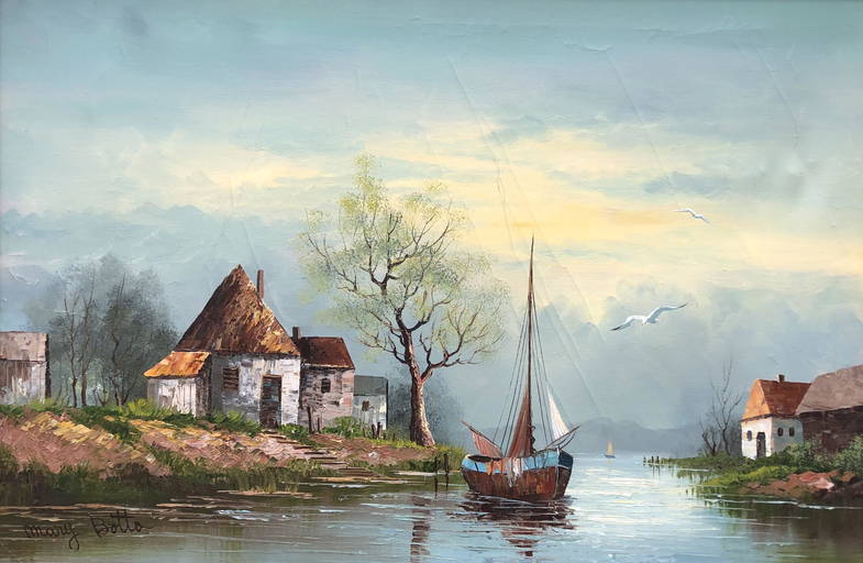 Signed Mary Botta oil painting on canvas (#7360) on Sep 05, 2022 ...