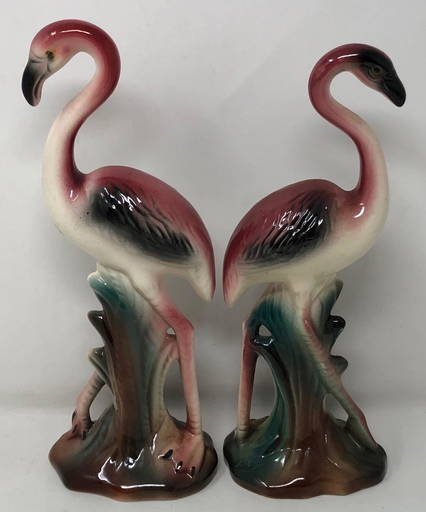 Pair 1950s Lane & Co Van Nuys Calif Crane Figurine