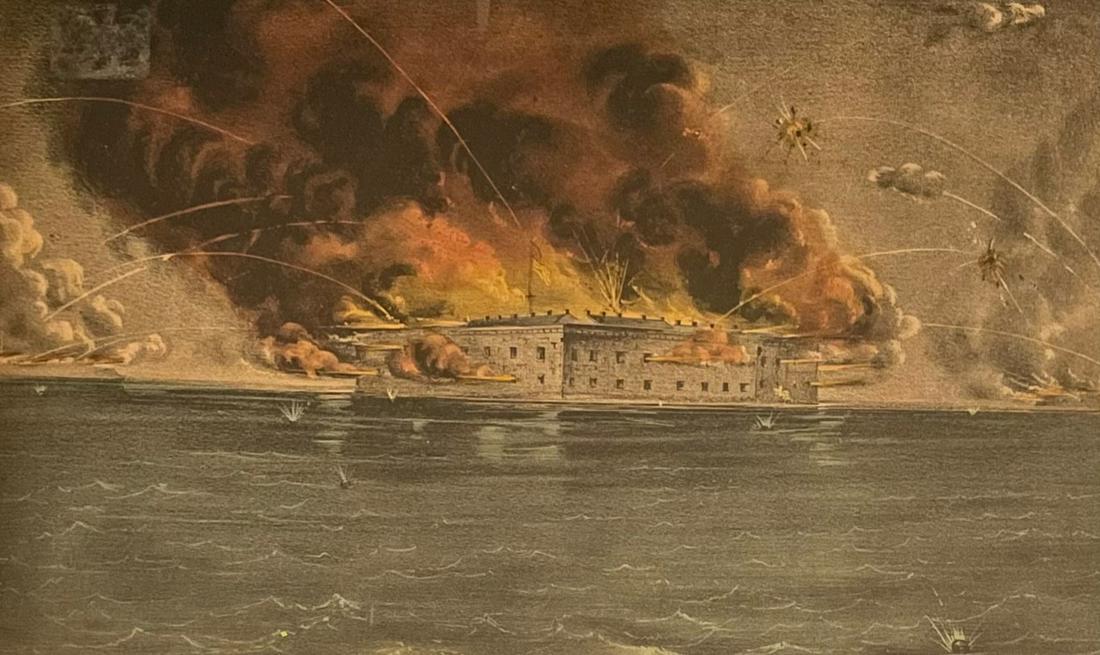 Currier And Ives / Bombardment Of Fort Sumter / Lithograph