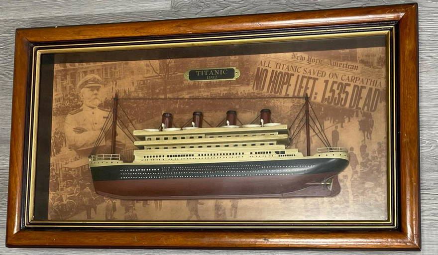 Framed Titanic Boat Model