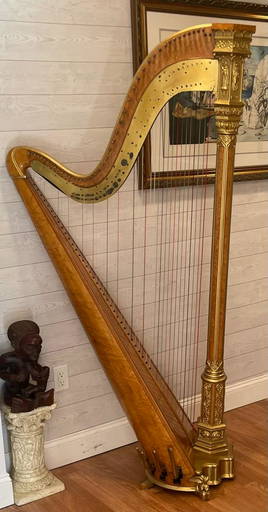 French Erard Floor Harp, 19th Century/sebastian Erard, Patent Harp No: 6530