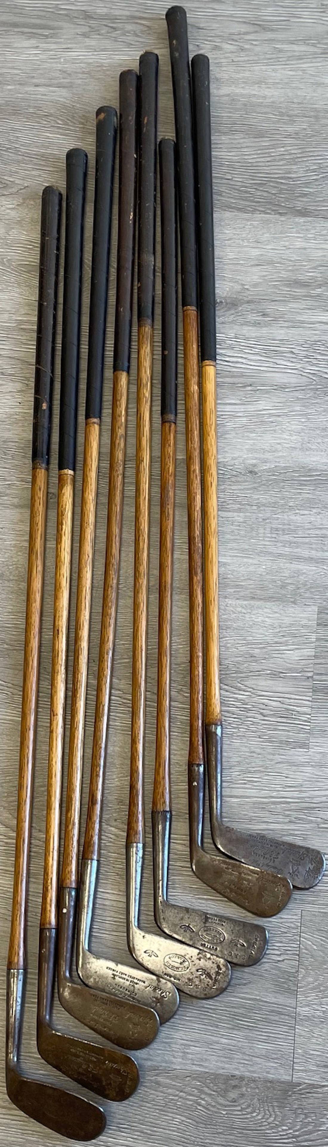 9 Antique Golf Clubs Auction