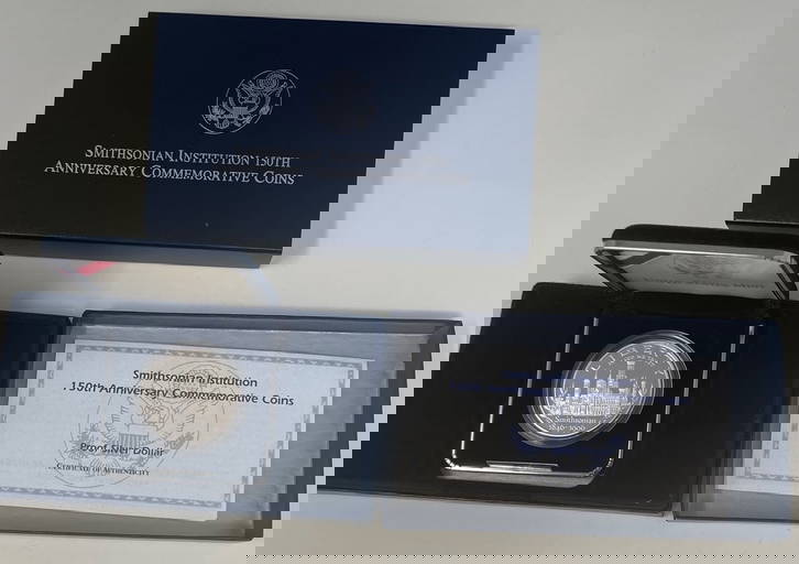 Smithsonian Institiution 150th Anniversary Commemorative Proof Silver ...