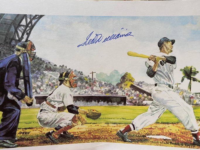 Autographed Ted Williams Drawing Lithograph (#0487) on Oct 03, 2021 ...
