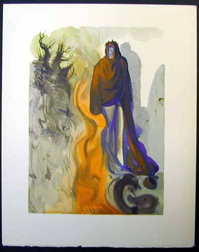 Salvador Dali - Inferno 34 The Waterfall of the Phlegethon Woodcut on ...